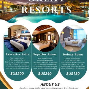 Resort Flyer | Vacation Flyer| Social Media Flyer| Vacation Booking ...