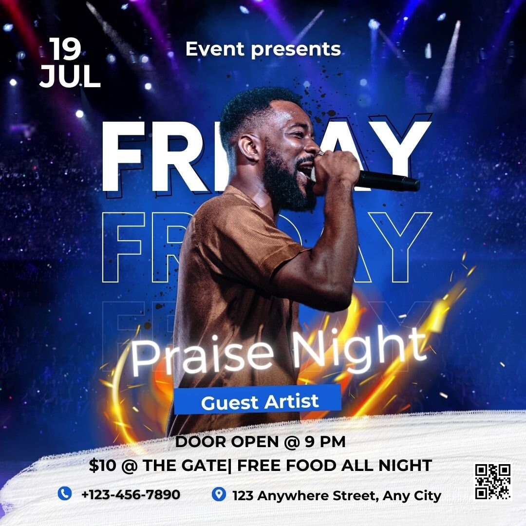 Praise Night | Church Flyer Template | Concert | Youth Night | Friday ...