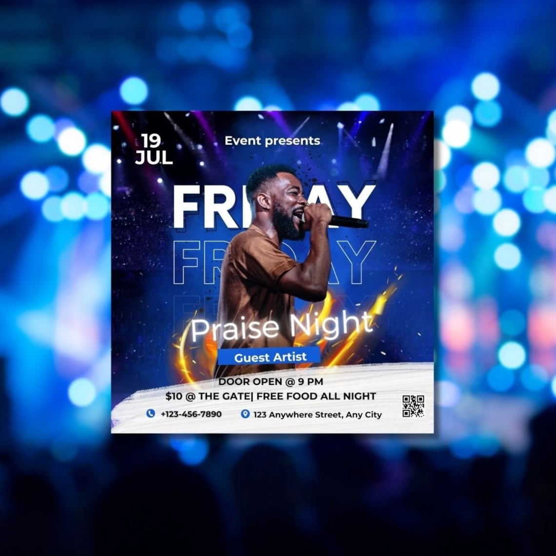 Praise Night | Church Flyer Template | Concert | Youth Night | Friday ...