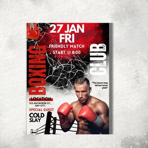 Editable Party Flyer Social Media, Boxing Night Flyer, Party Invitation ...