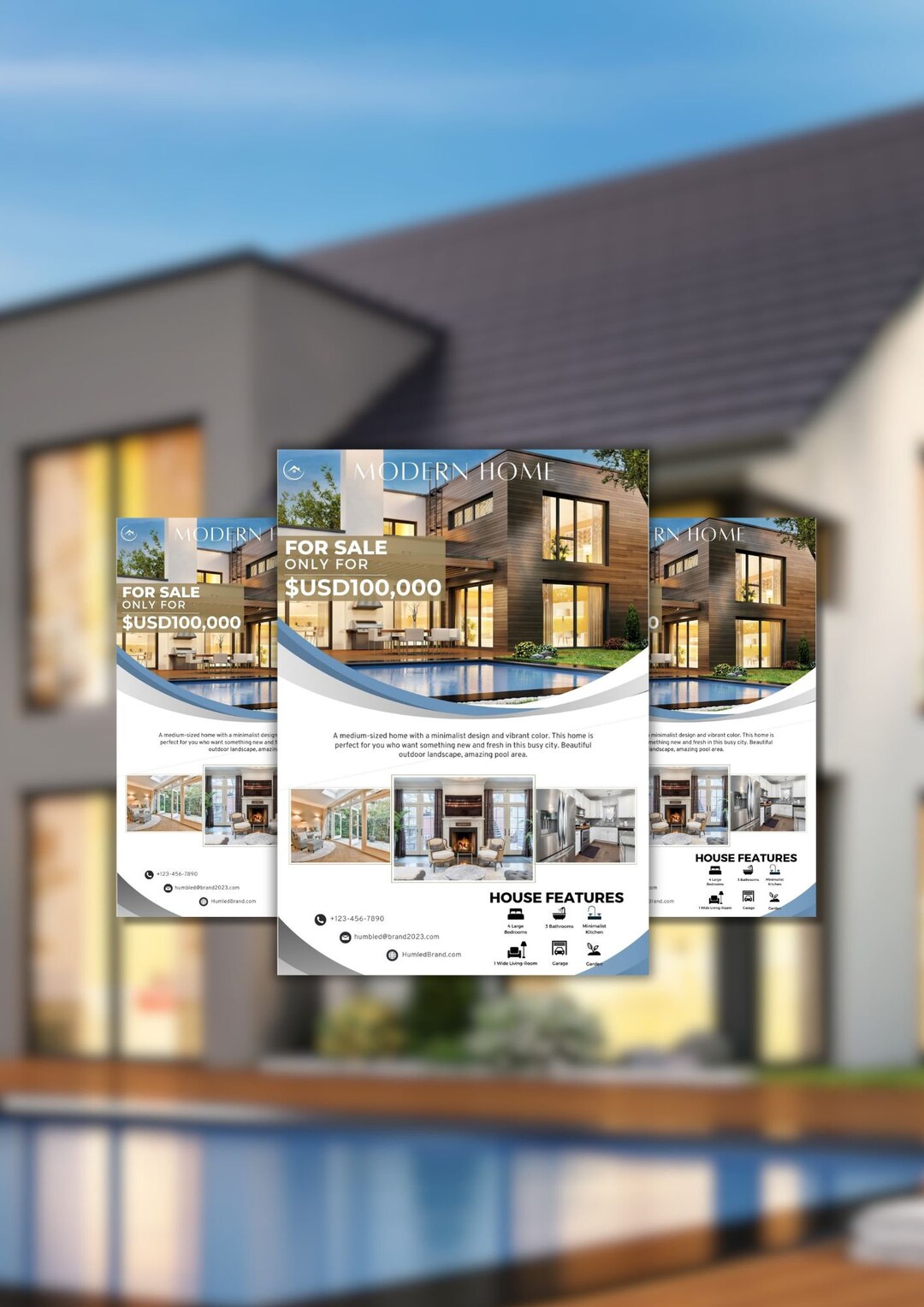 Stunning Modern Home Flyer Sleek Design, Prime Location Real Estate ...