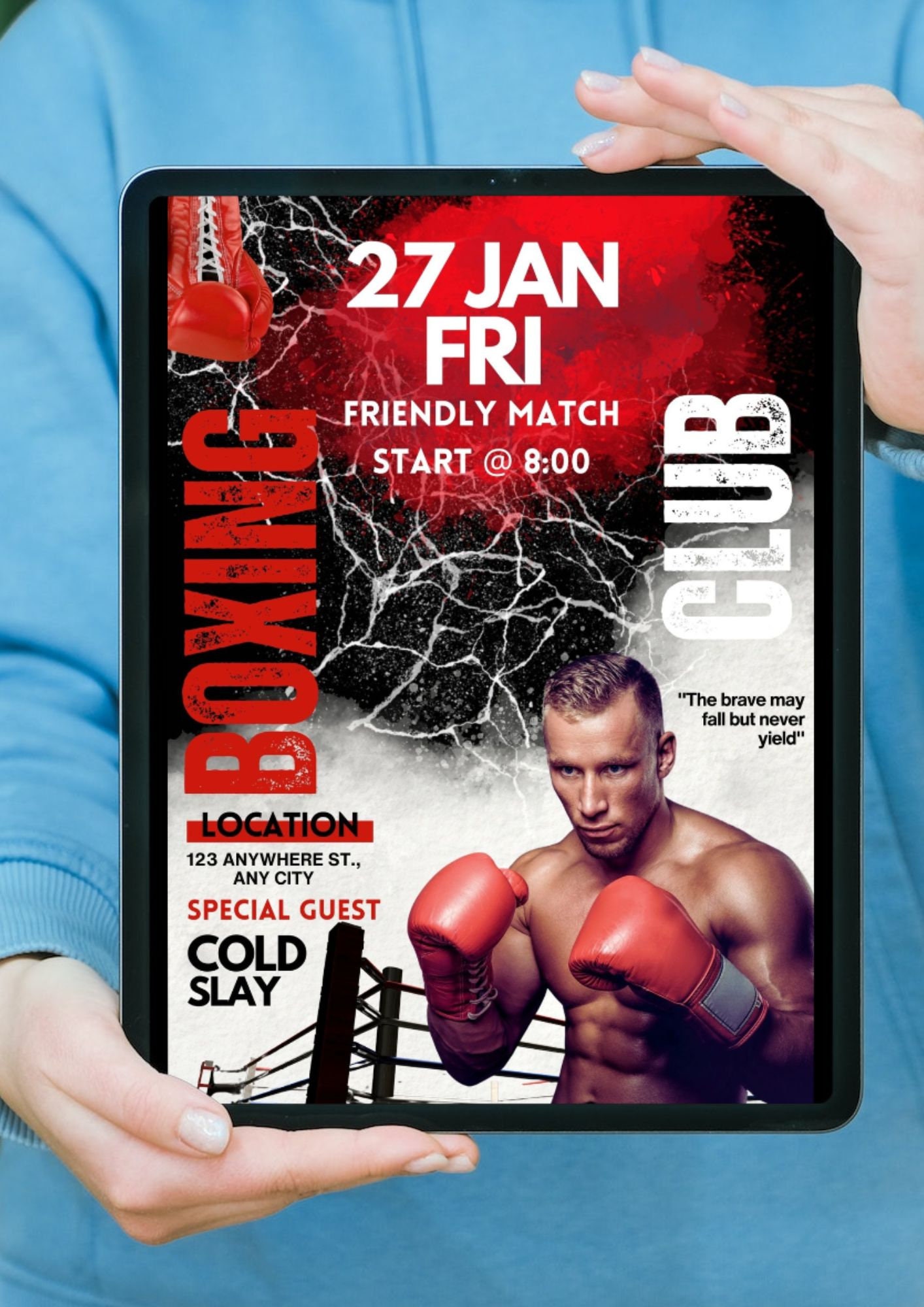 Editable Party Flyer Social Media, Boxing Night Flyer, Party Invitation ...