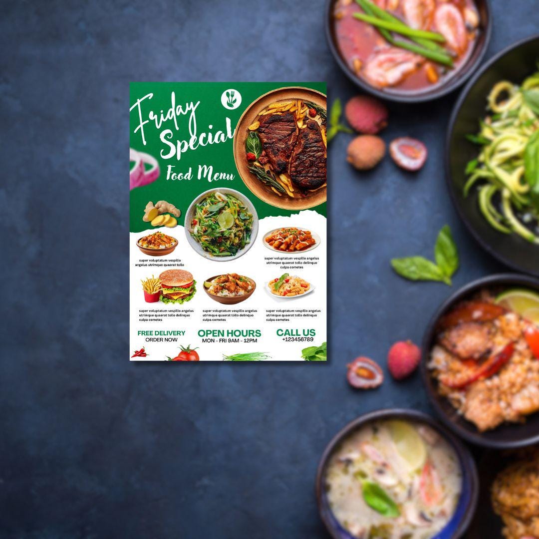 Restaurant Menu Flyer | Catering Food |vegetarian Flyer | Food Business ...