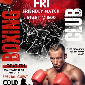 Editable Party Flyer Social Media, Boxing Night Flyer, Party Invitation ...