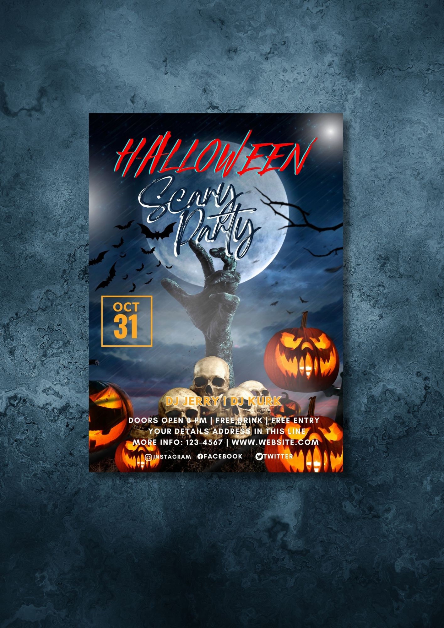 Halloween Party Flyer DIY Flyer Template Design Sale Flyer - Etsy