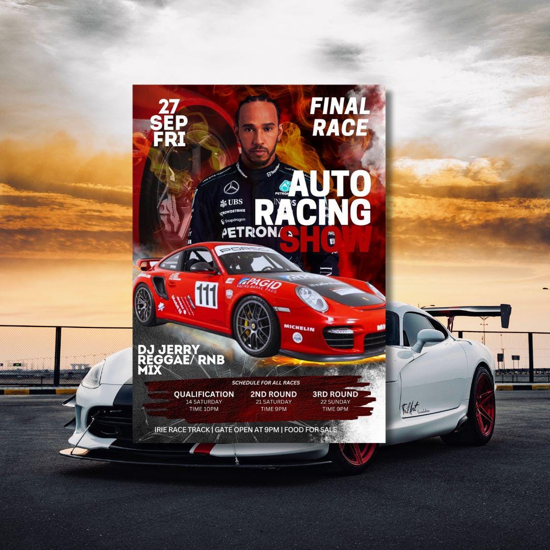 Racing Car Show| Editable Social Media Flyer| Car Show Event Invitation ...