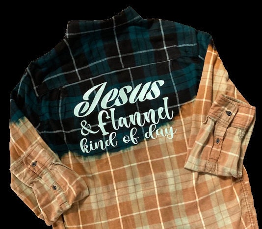 Jesus and Flannel Kind of Day Distressed Button Down Flannel - Etsy
