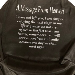 Message From Heaven Memorial Seat Chair Coverings for Loved Ones - Etsy