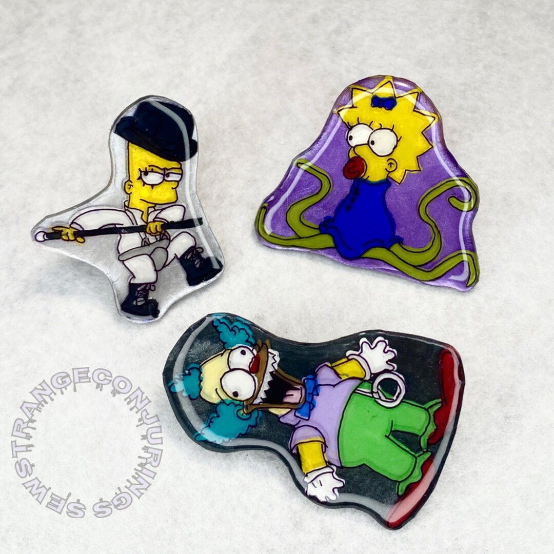 Simpsons Pins, Treehouse of Horror Pins, Hand Painted Halloween Pin ...