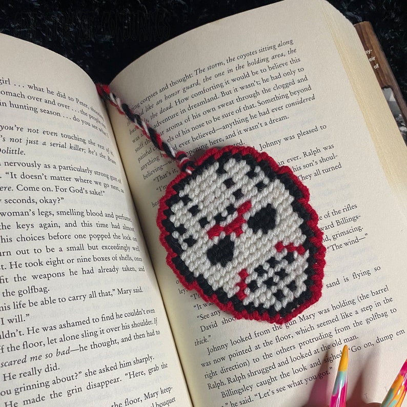 Jason Bookmark, Friday the 13th Inspired, Handmade, Cross Stitch on ...