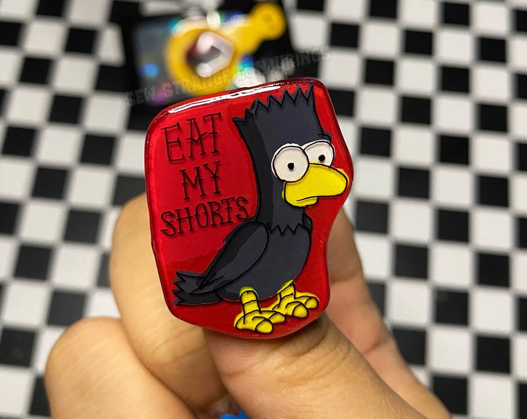 Bart the Raven Pin, Simpsons Inspired Handmade to Order Shrinky Dink ...