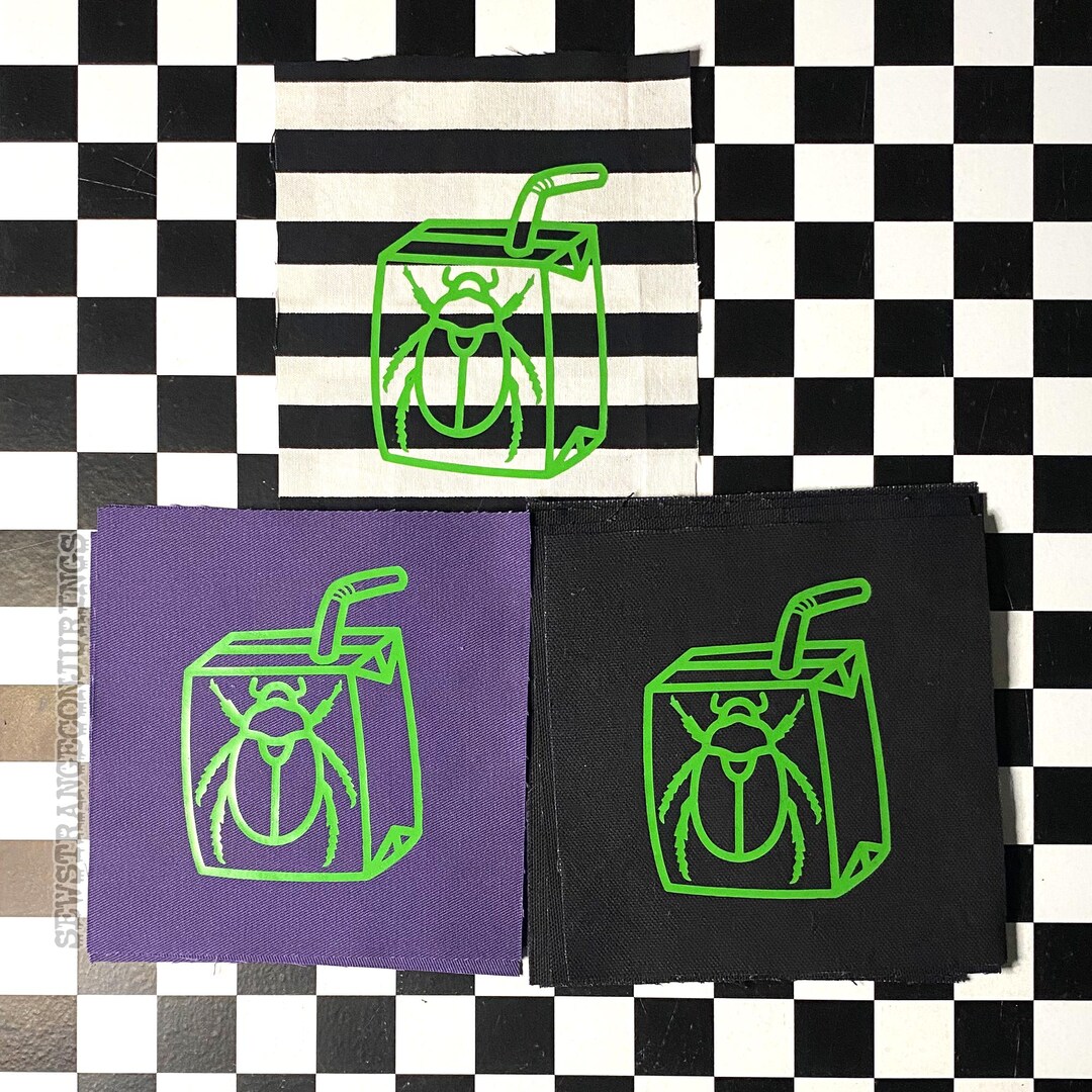 Beetlejuice Box Art Patch: Handmade Sew on Fabric Applique - Etsy
