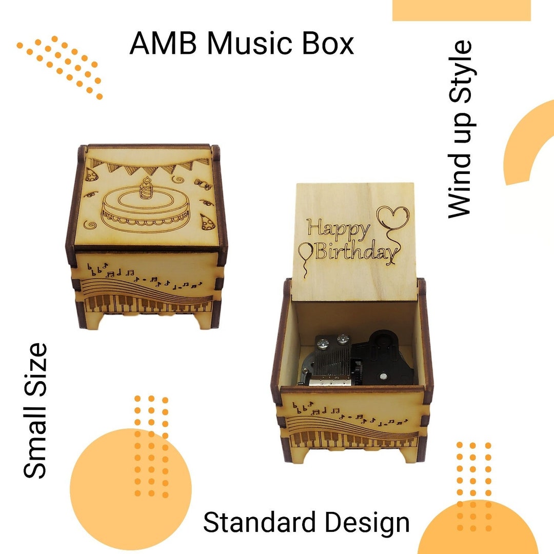 Happy Birthday Music Box / Engraved Wooden Music Box / Birthday Tune ...