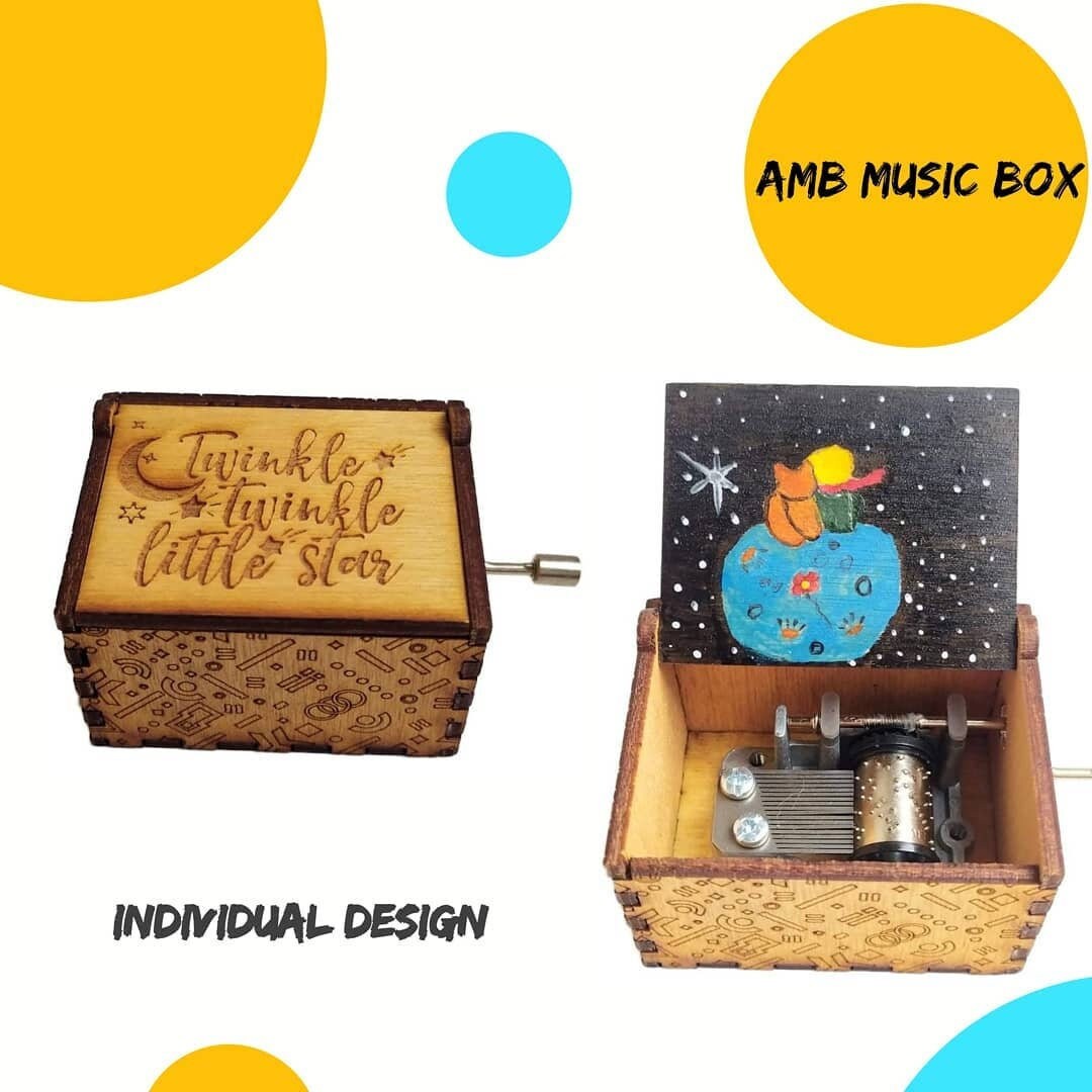 Little Prince Music Box • Hand Painted Twinkle Twinkle Melody • Vintage ...