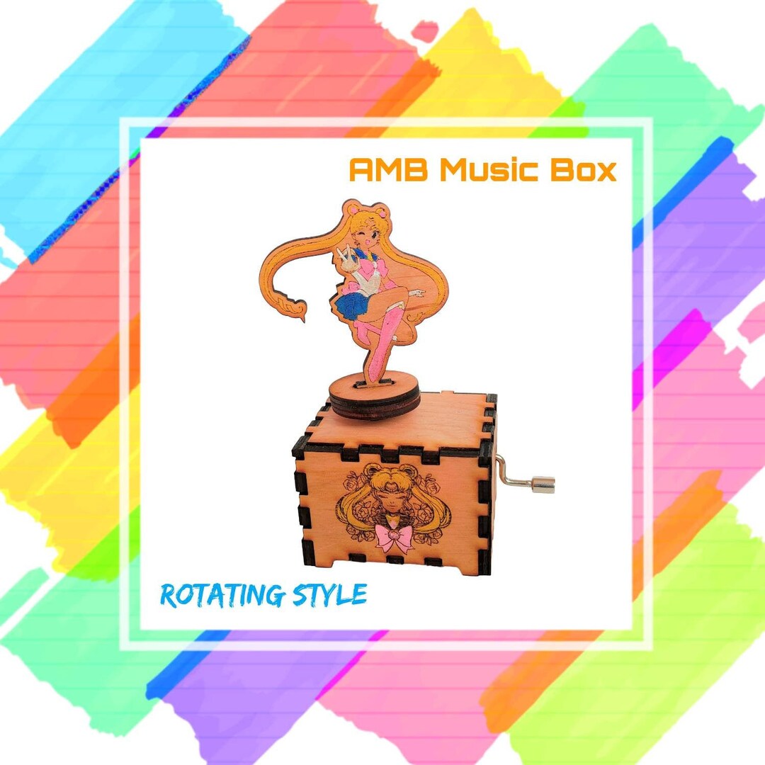 Sailor Moon Music Box • Hand-painted Rotating Wooden Box • Anime Gift ...