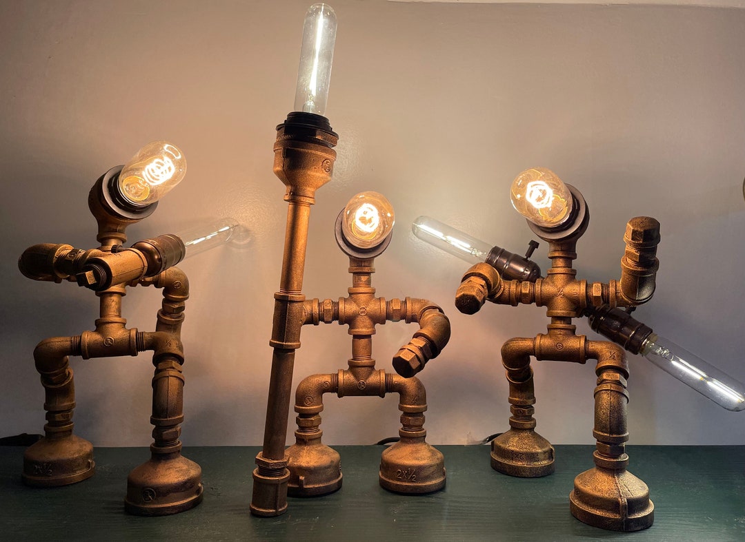 Pipeman Desk Lamp, Robot Lamp, Home Decor, Gift for Him, Edison ... Pipeman Desk Lamp, Robot Lamp, Home Decor, Gift for Him, Edison ...