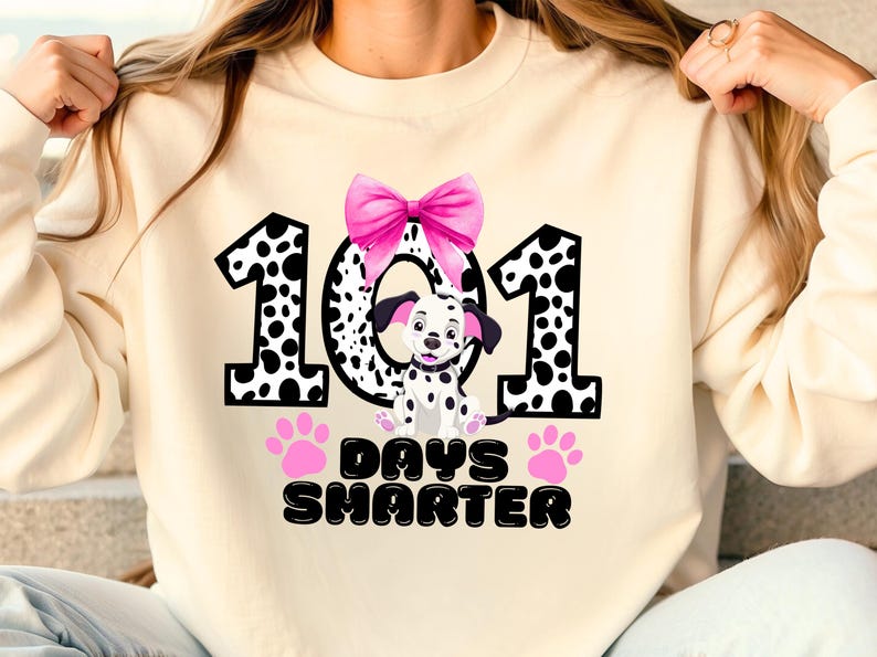 101 Days of School PNG, Dalmatian Dog School Design, 101 Days Smarter ...