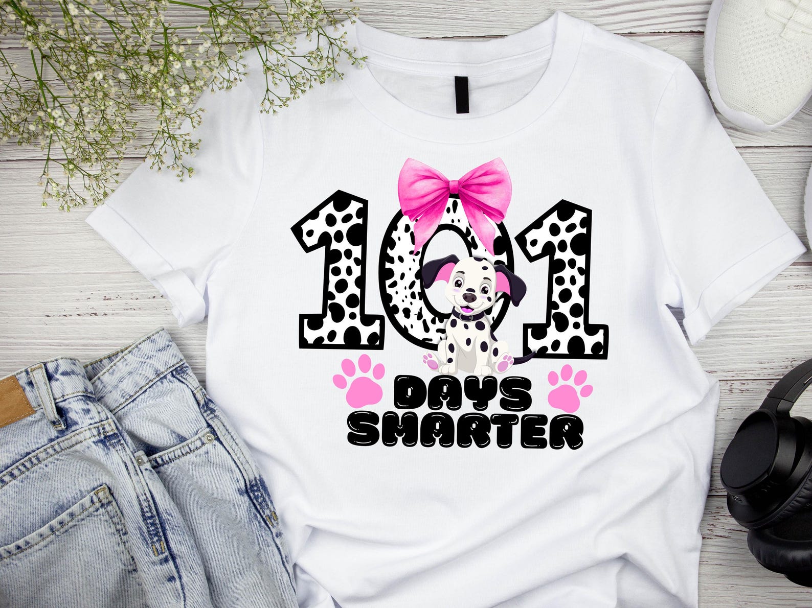 101 Days of School PNG, Dalmatian Dog School Design, 101 Days Smarter ...