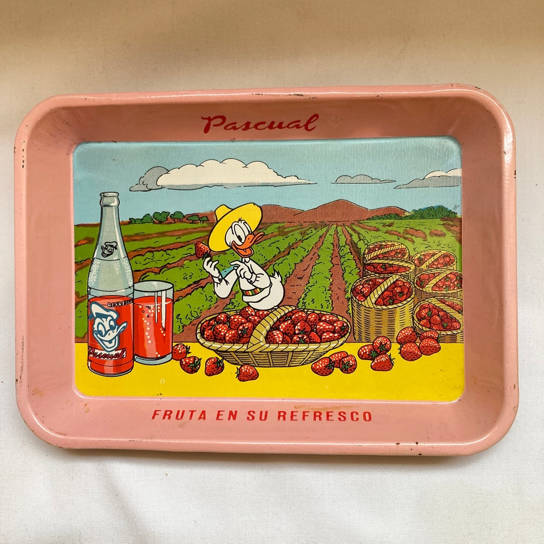 1960s Donald Duck / Pascual Serving Tray Mexican Vintage / Tin Plate 7 ...