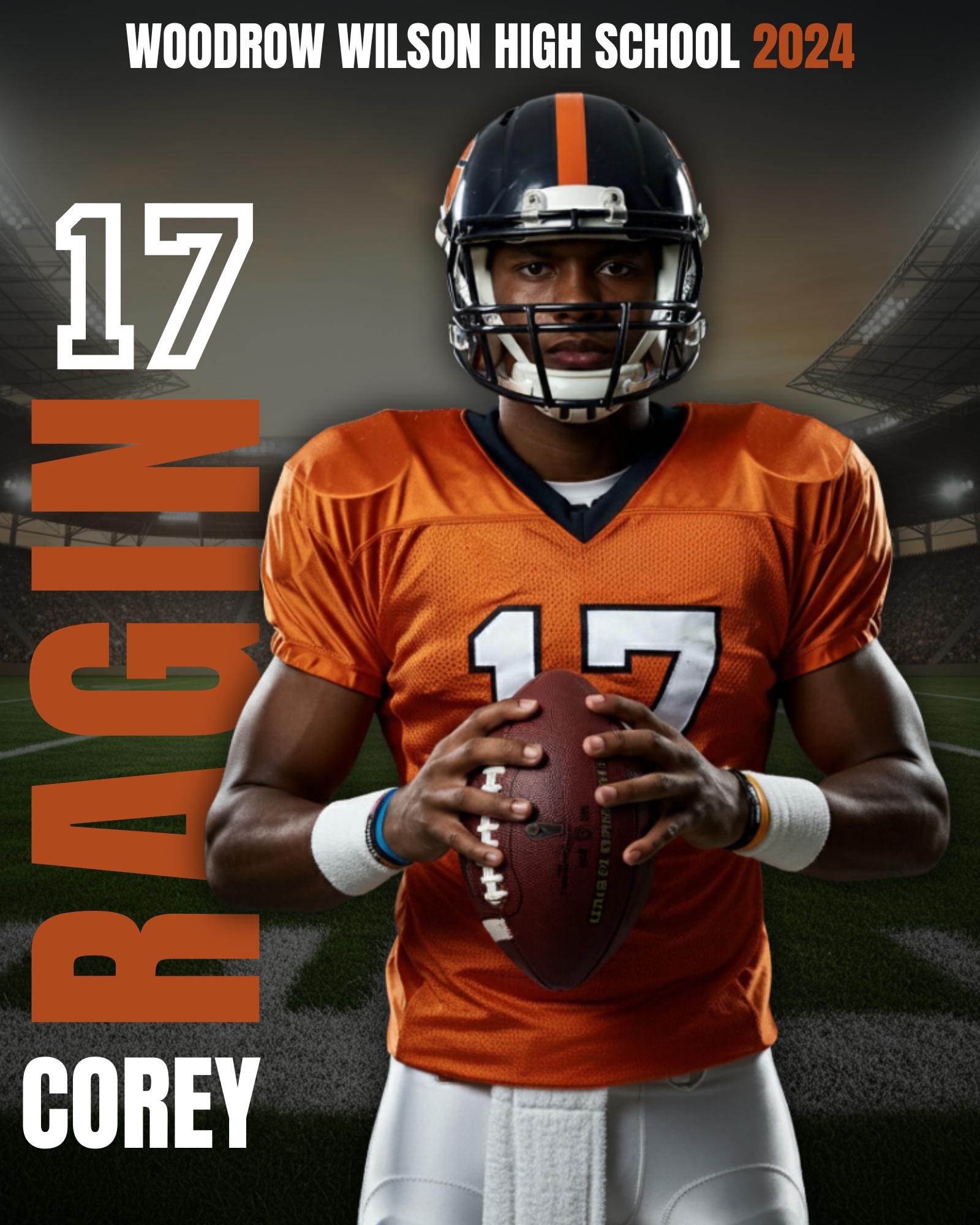 Senior Football Poster Canva Template: DIY Sports Memory Mate (digital ...