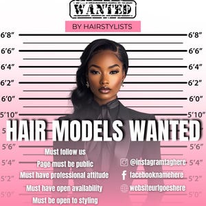 Hair Model Wanted Canva Template - Etsy