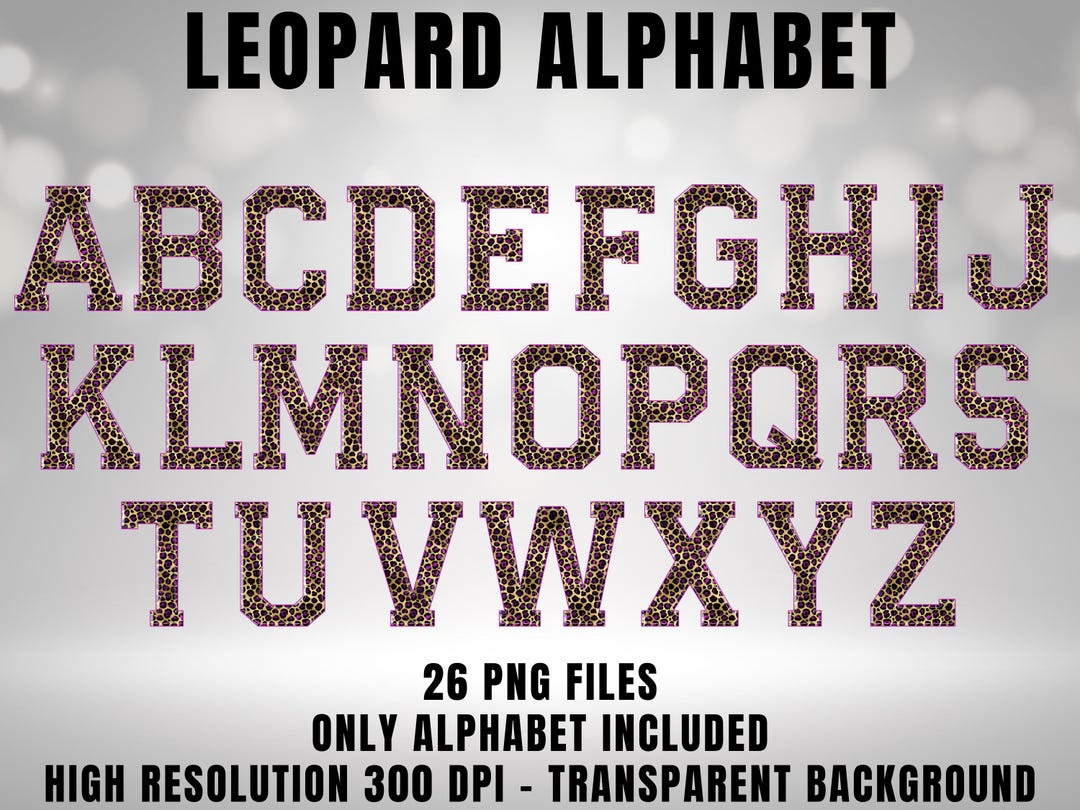 Leopard Print Varsity Alphabet PNG – Bold Letters for Graduation ...