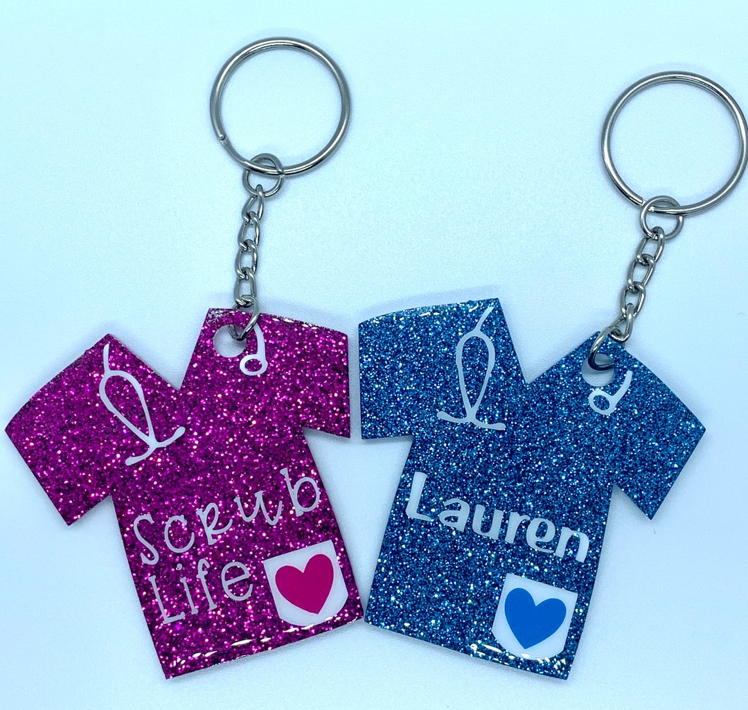 Scrub Top/scrub Life Customized Keychain - Etsy