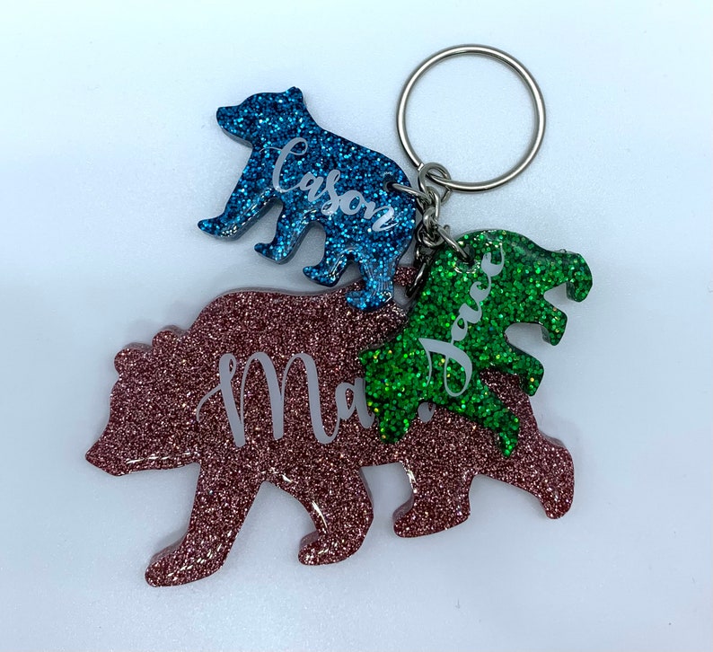 Mama Bear and Baby Bear Keychain - Etsy