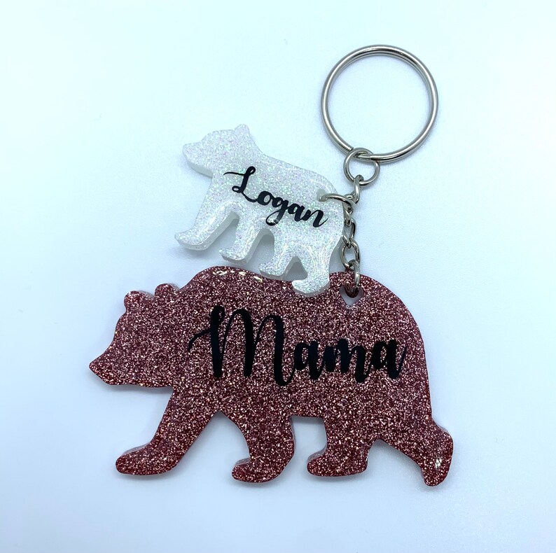 Mama Bear and Baby Bear Keychain - Etsy