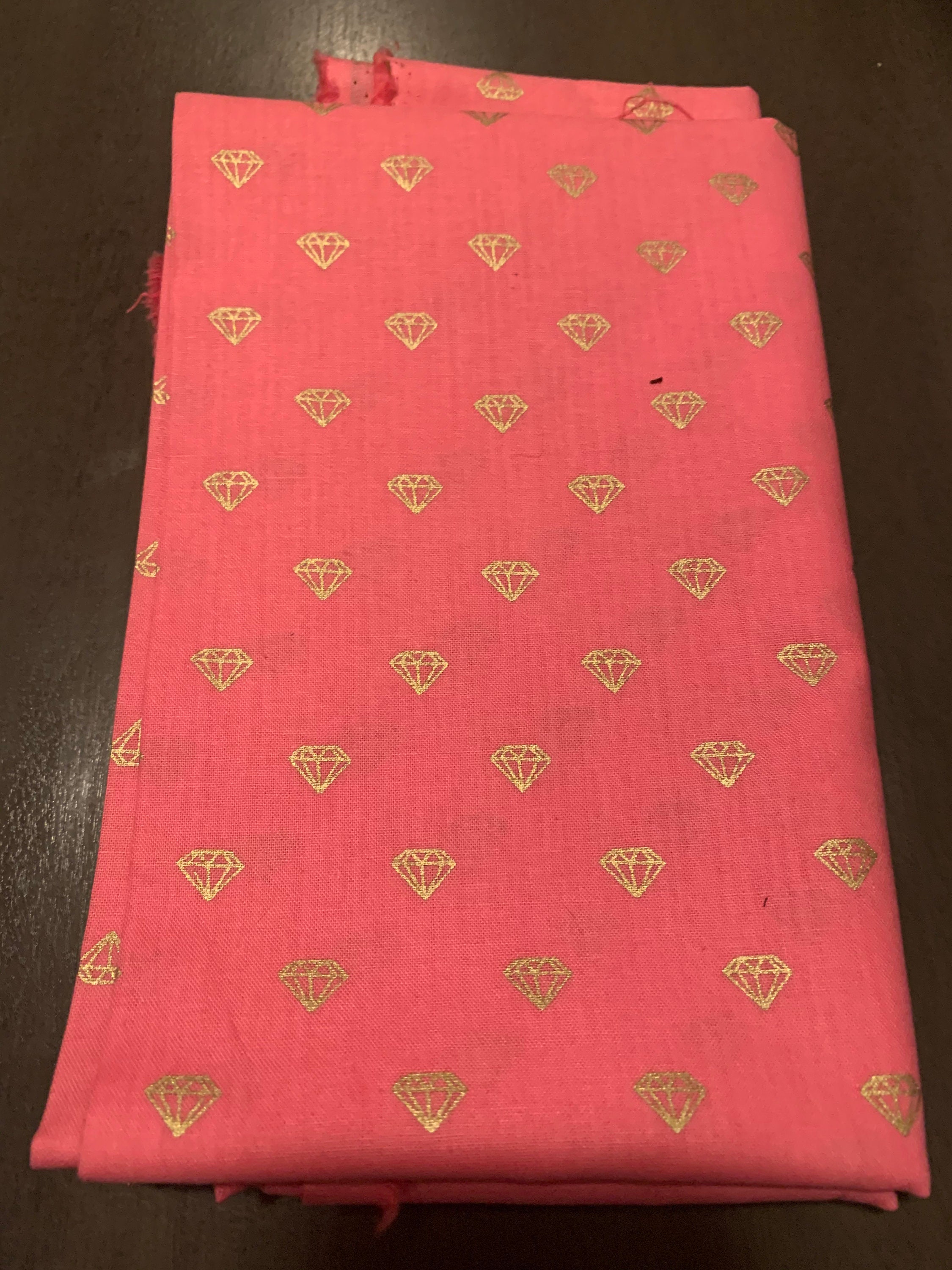 Pink With Gold Diamond Scrunchie - Etsy