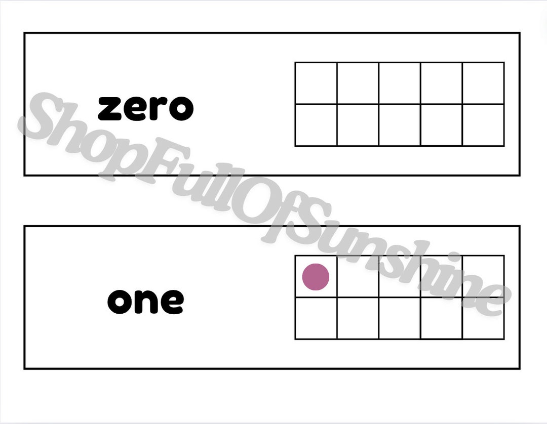 Numbers 0-10 Words With Tens Frame - Etsy
