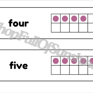 Numbers 0-10 Words With Tens Frame - Etsy