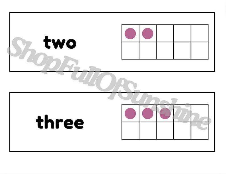 Numbers 0-10 Words With Tens Frame - Etsy