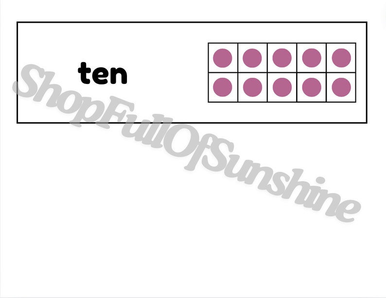 Numbers 0-10 Words With Tens Frame - Etsy