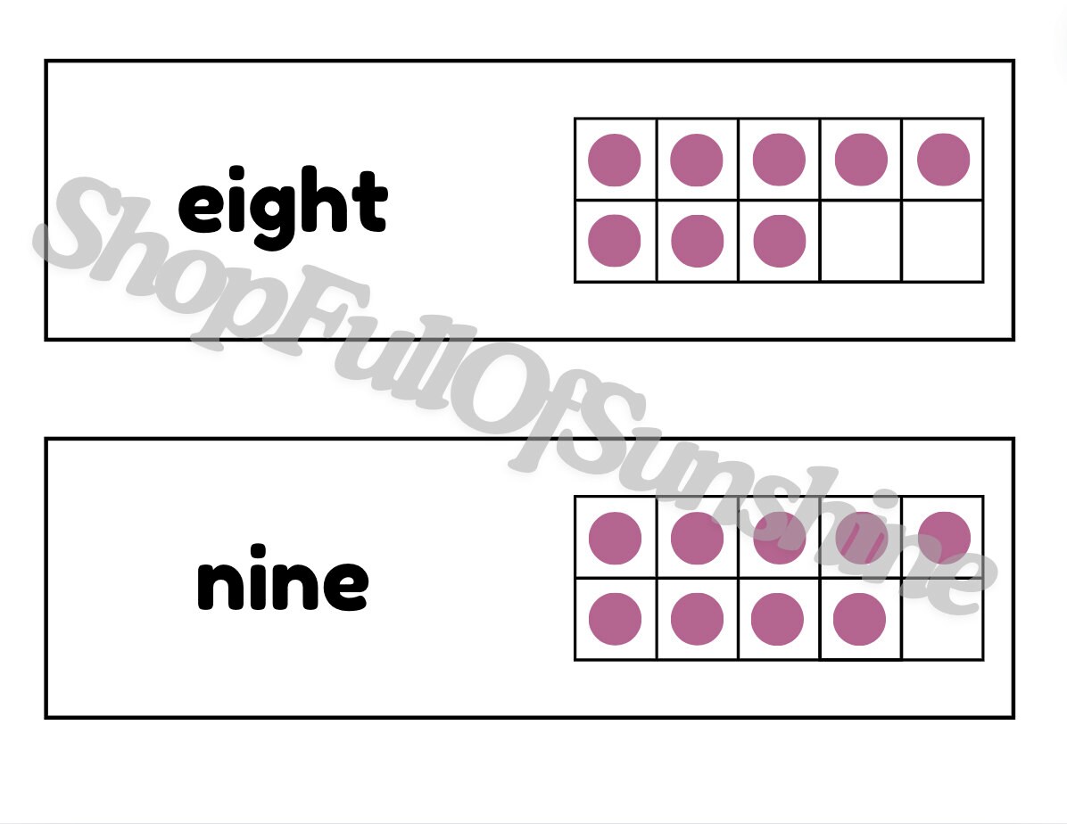 Numbers 0-10 Words With Tens Frame - Etsy