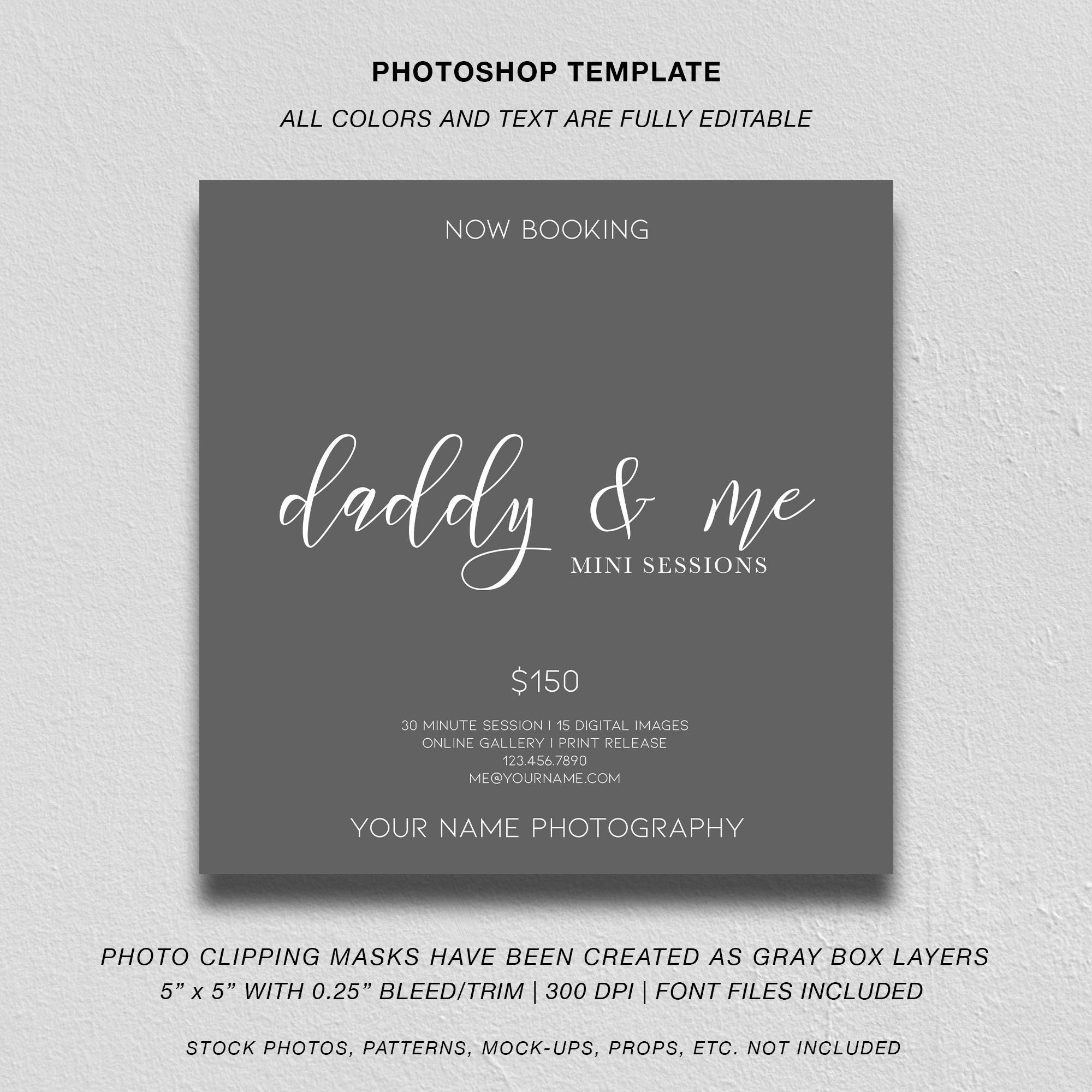Father's Day Mini Session Template, Daddy and Me Photography ...