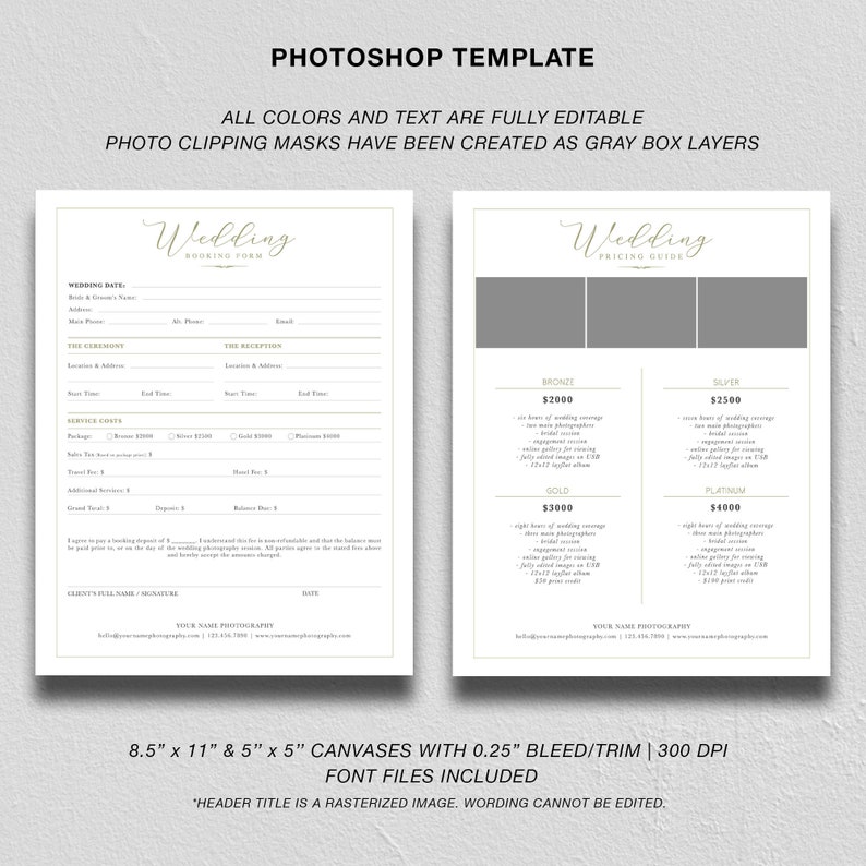 Wedding Photography Business Forms - Photography Business Form ...