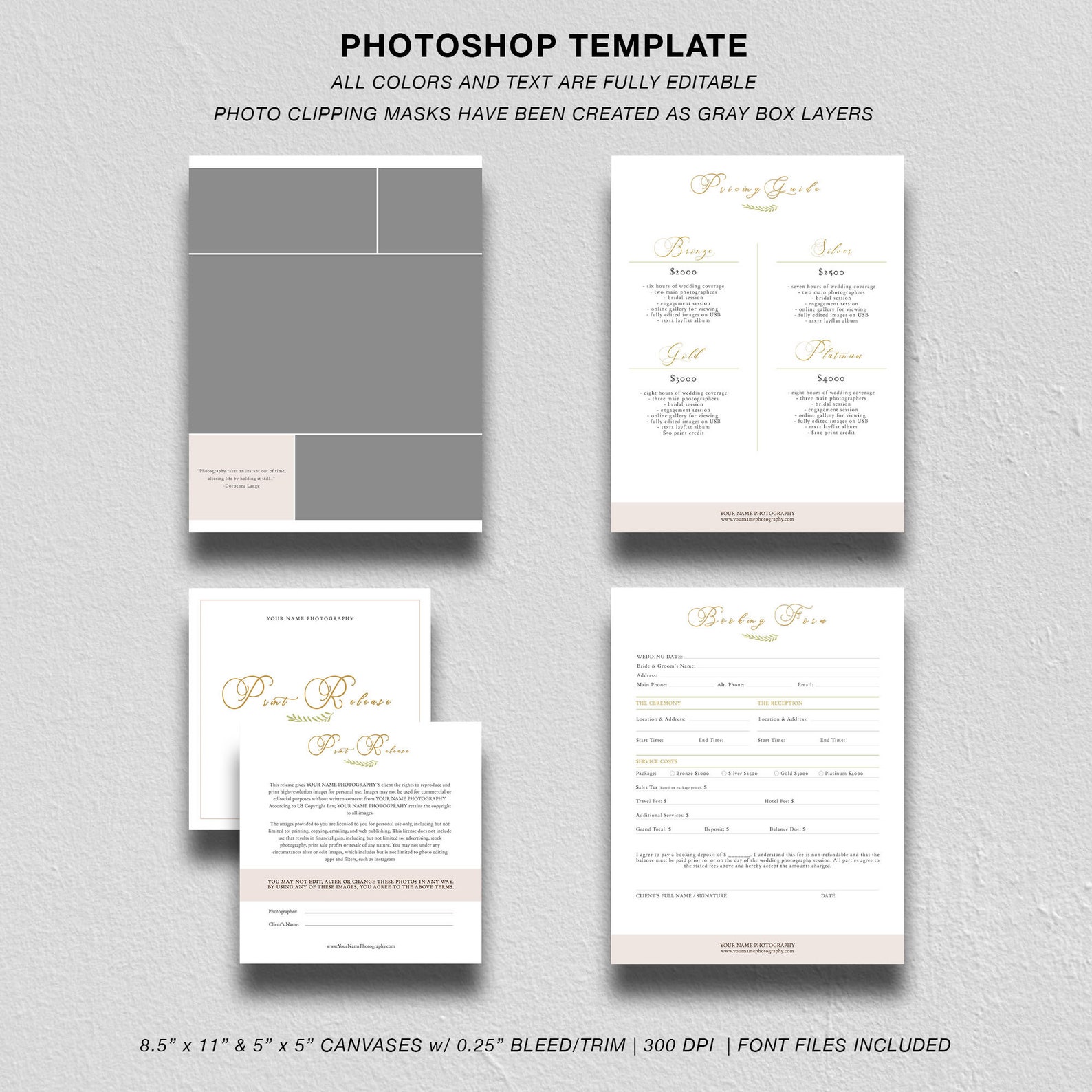Wedding Photography Business Forms - Photography Business Form ...