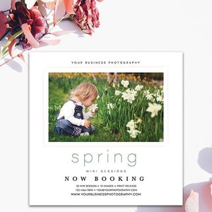 Spring Mini Session Template, Easter Mini Session, Spring Marketing ...