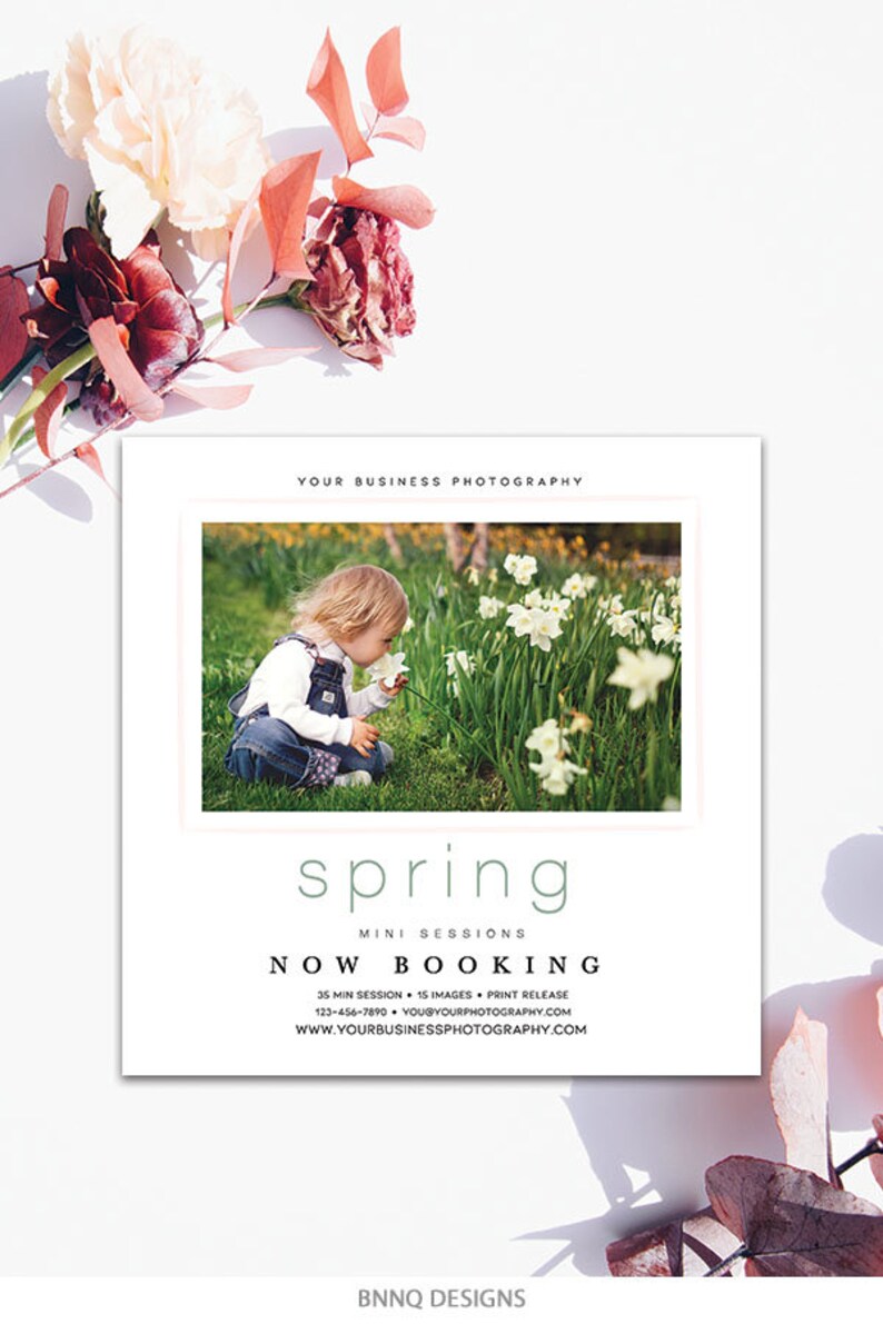 Spring Mini Session Template, Easter Mini Session, Spring Marketing ...