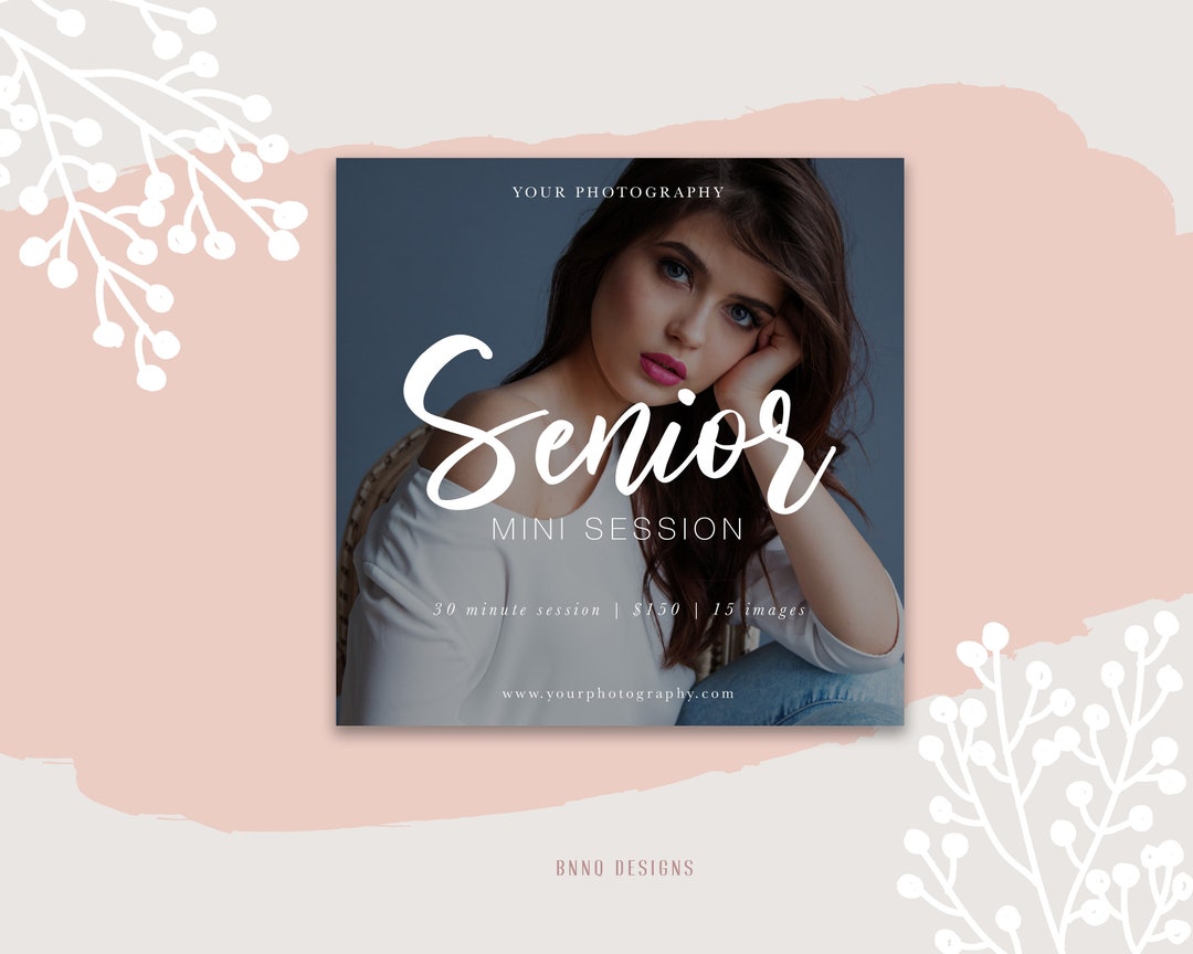 Senior Mini Session Template, Graduate Senior Mini Session, Senior ...