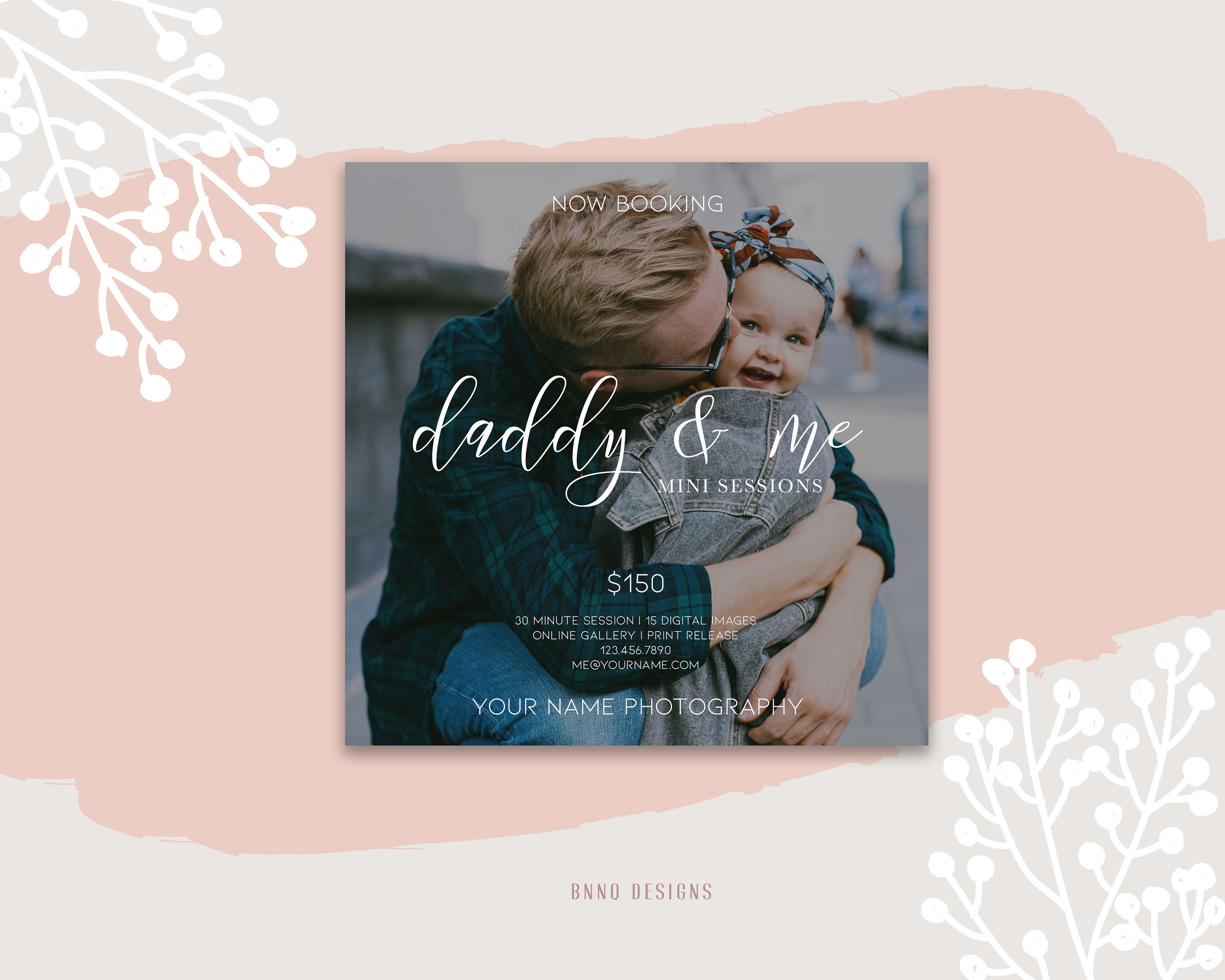 Father's Day Mini Session Template, Daddy and Me Photography ...