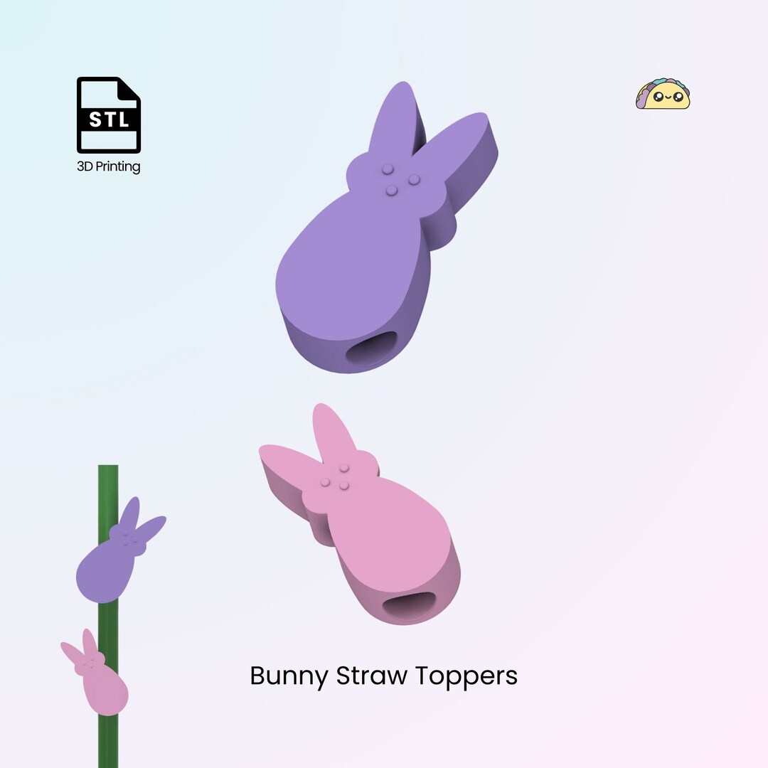 Bunny Straw Topper, Rabbit Straw Charms for Stanley Cup Tumblers set of ...
