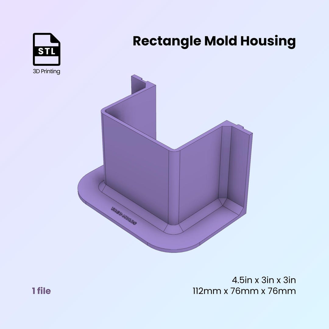 Rectangle Mold Housing STL File – Two-part Master 4.5" X 3" X 3 ...