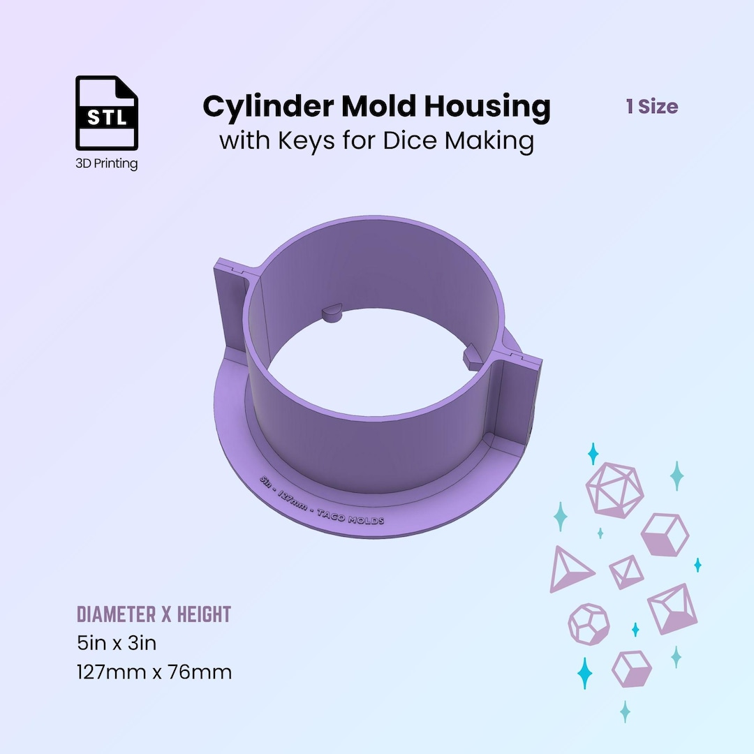 Dice Mold Housing With Keys: 3D Printable STL File (127mm/5in) - Etsy