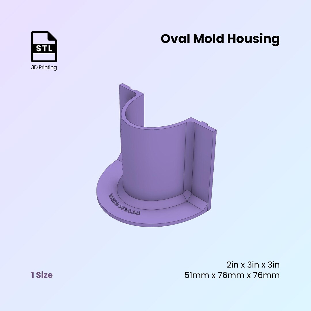 Oval Mold Housing STL Files - 2 Part Mold Master - Make Silicone Moulds ...