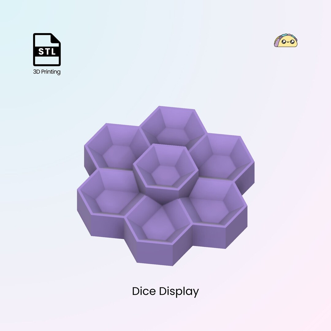 Dice Display STL Files, DND Dice Holder, Hexagon Organizer 3D Model ...
