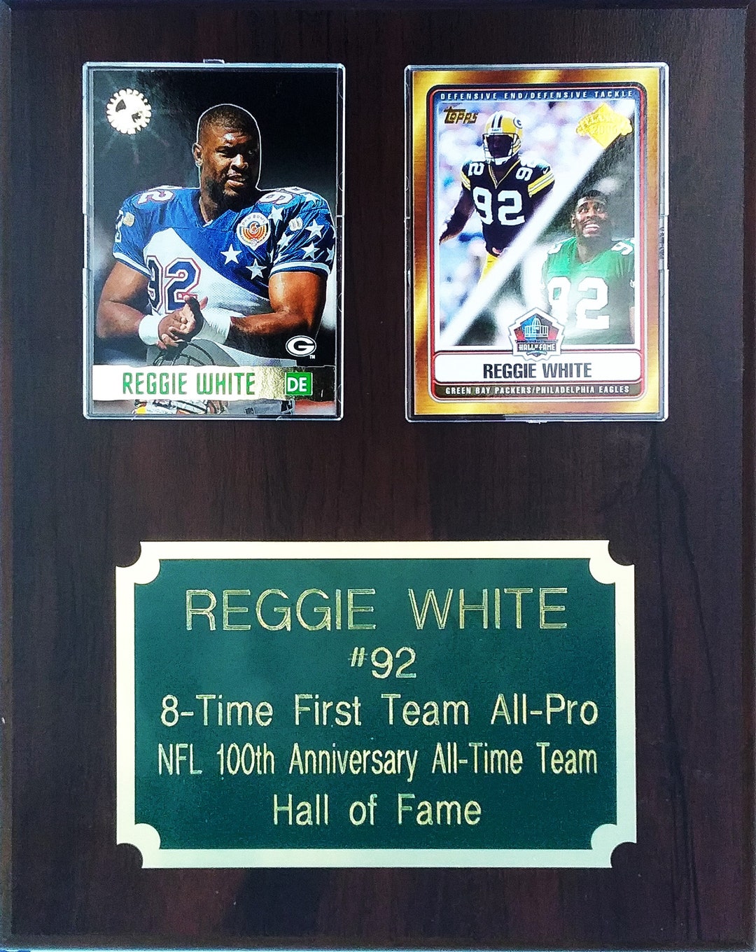 Reggie White Hall of Fame 2-card 8x10 Stats Plaque - Etsy