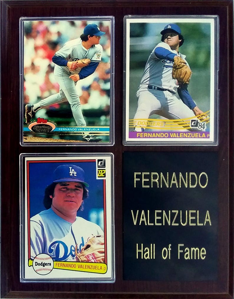 Fernando Valenzuela Los Angeles Dodgers 3-card 7x9 Plaque - Etsy