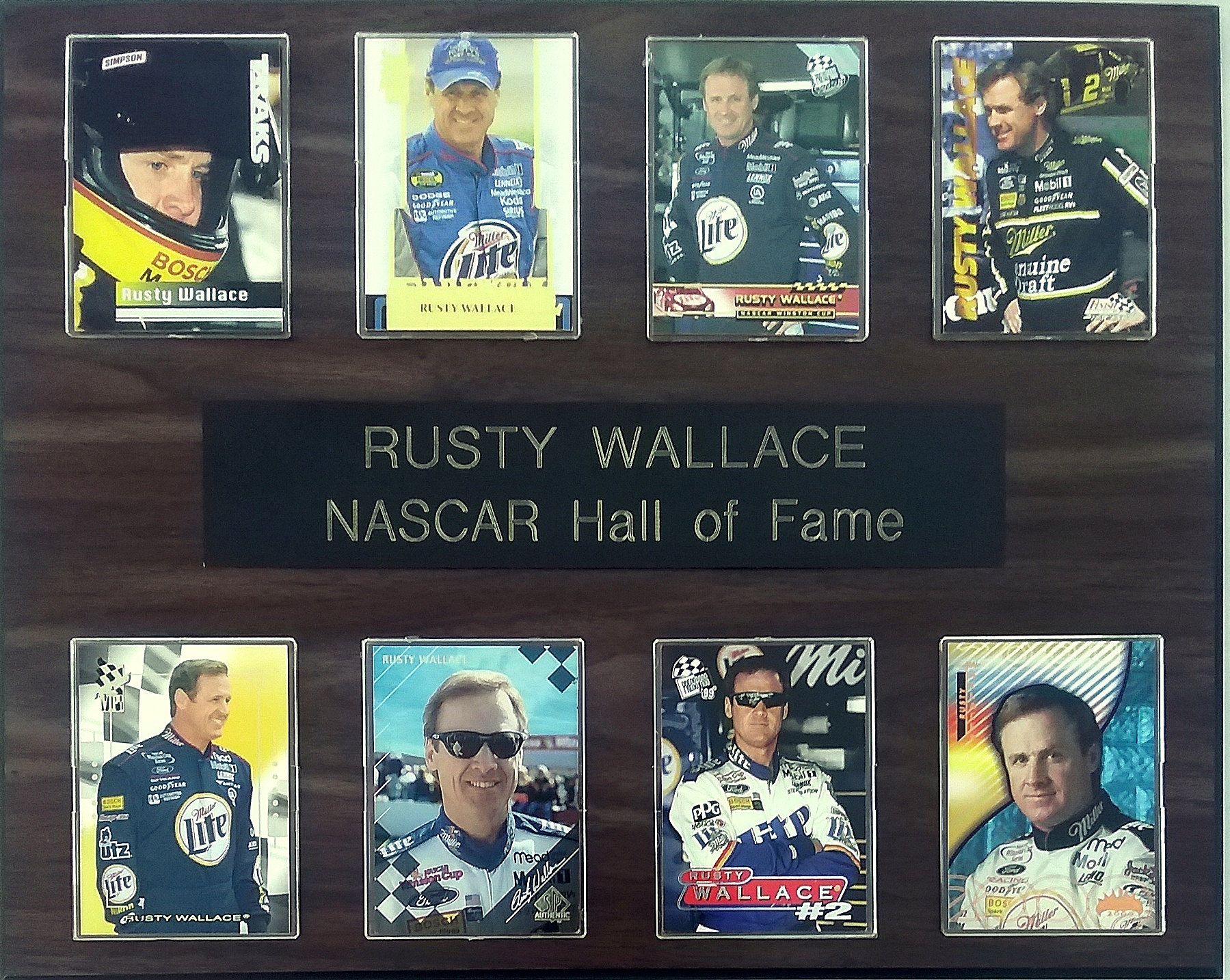 Rusty Wallace NASCAR 8-Card 12x15 Cherry-Finished Plaque | Etsy